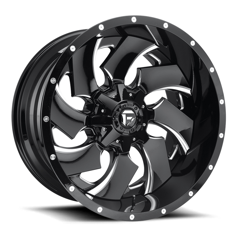 Fuel 1PC D574 CLEAVER, GLOSS BLACK MILLED (22x10 ET-18 5x114.3/5x127 ...
