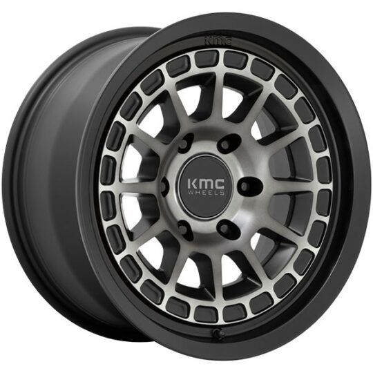 KMC TREK KM545 SATIN BLACK W GREY TINT, (17X8 ET35 5X114.3) - Northern Beaches Tyres